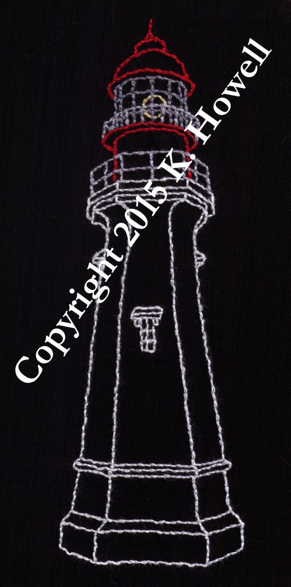 Lighthouse Hand Embroidery Pattern Sea PDF Coast Safety | Etsy