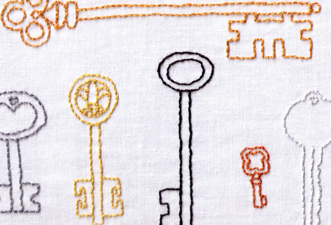 Keys Hand Embroidery Pattern, Locksmith, Lock, Key, PDF - Etsy