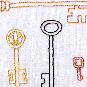 Keys Hand Embroidery Pattern, Locksmith, Lock, Key, PDF - Etsy
