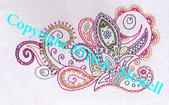 Paisley Hand Embroidery Pattern Cornucopia of Paisleys | Etsy