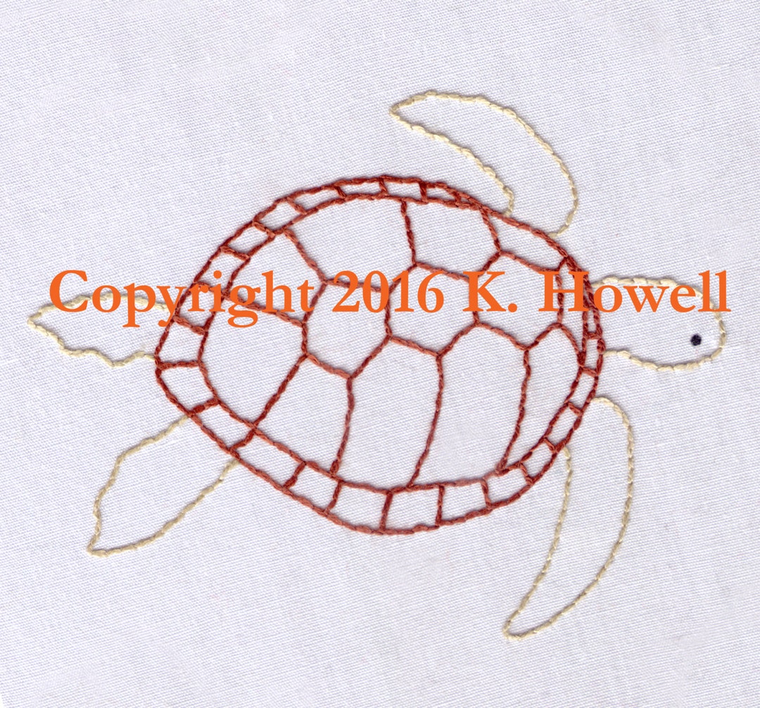 Sea Turtle Hand Embroidery Pattern, Ocean, Shell, Sea, Turtle, Hawaii ...