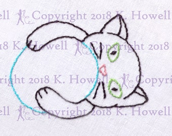 Cat Hand Embroidery Pattern Kitten Cat Kitty Cute | Etsy