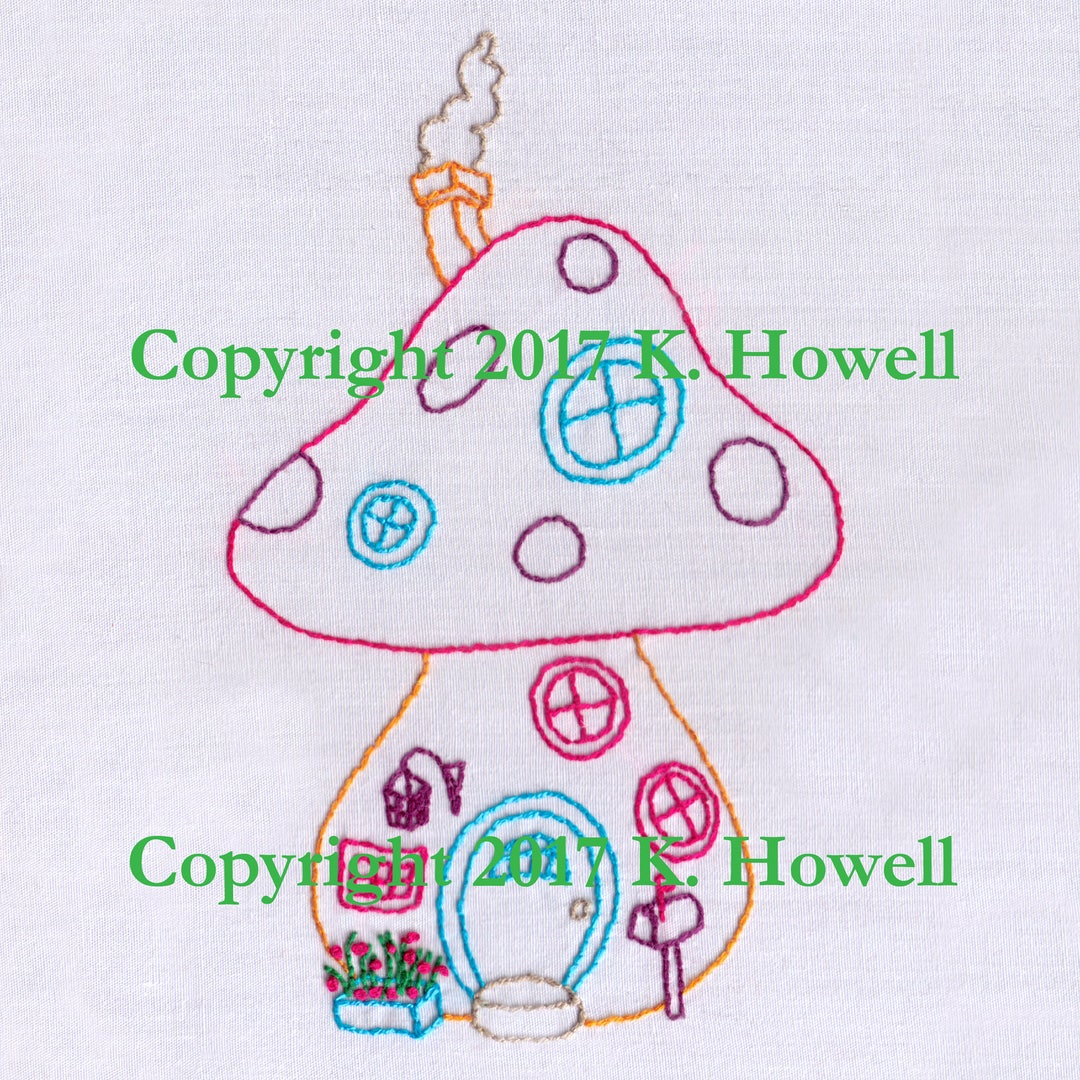 Fairy House Hand Embroidery Pattern, Fairies, Fae, Faerie, Pixie, Large ...