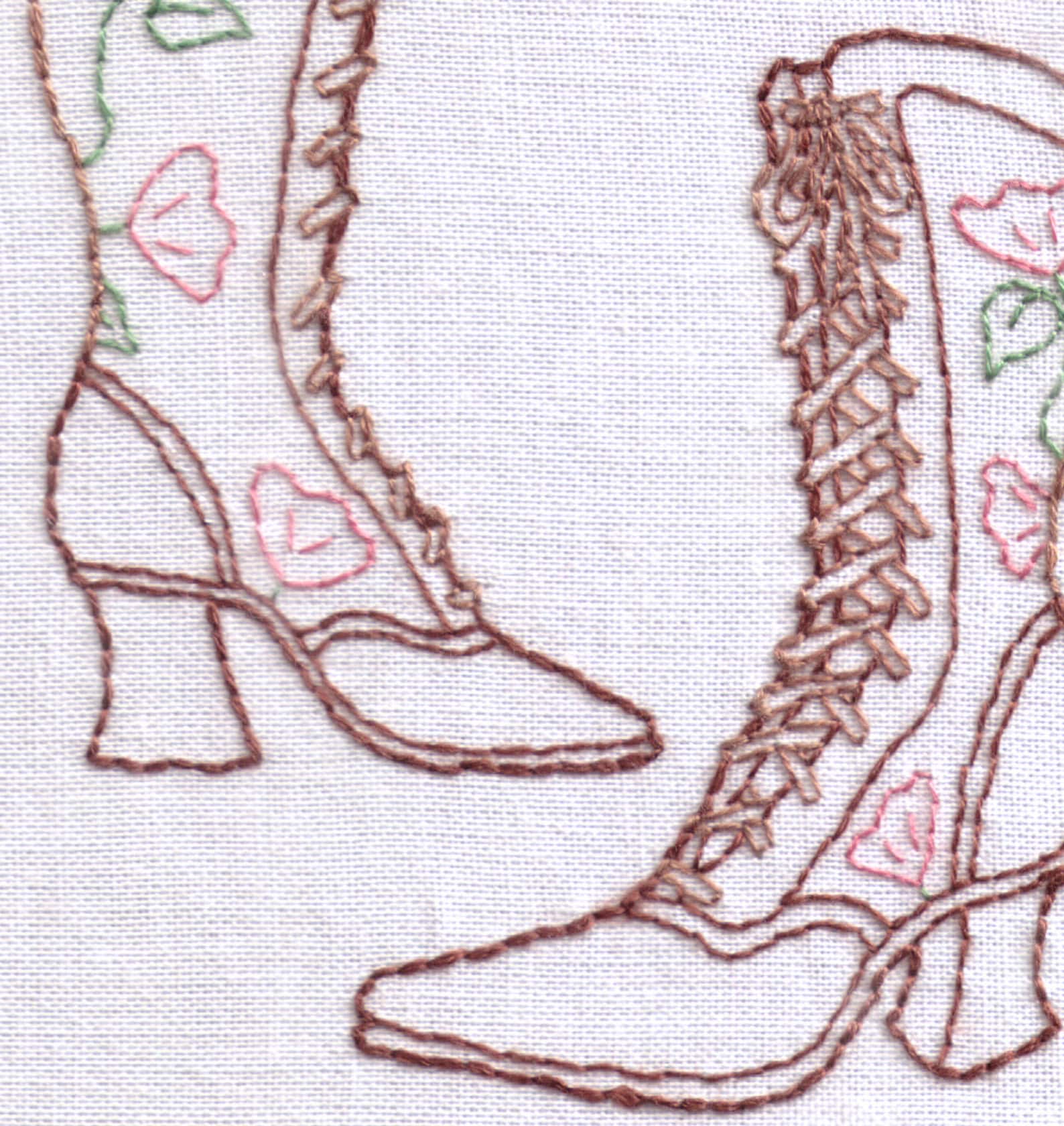 Boots Hand Embroidery Pattern Victorian Boots Shoes | Etsy