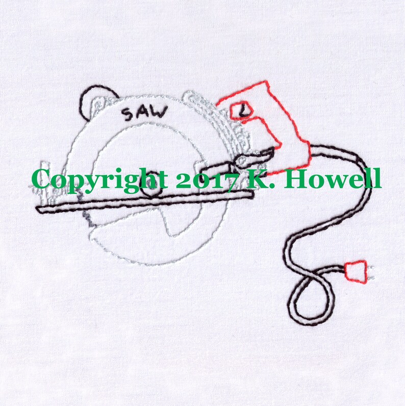 Circular Saw Hand Embroidery Pattern Saw Building - Etsy
