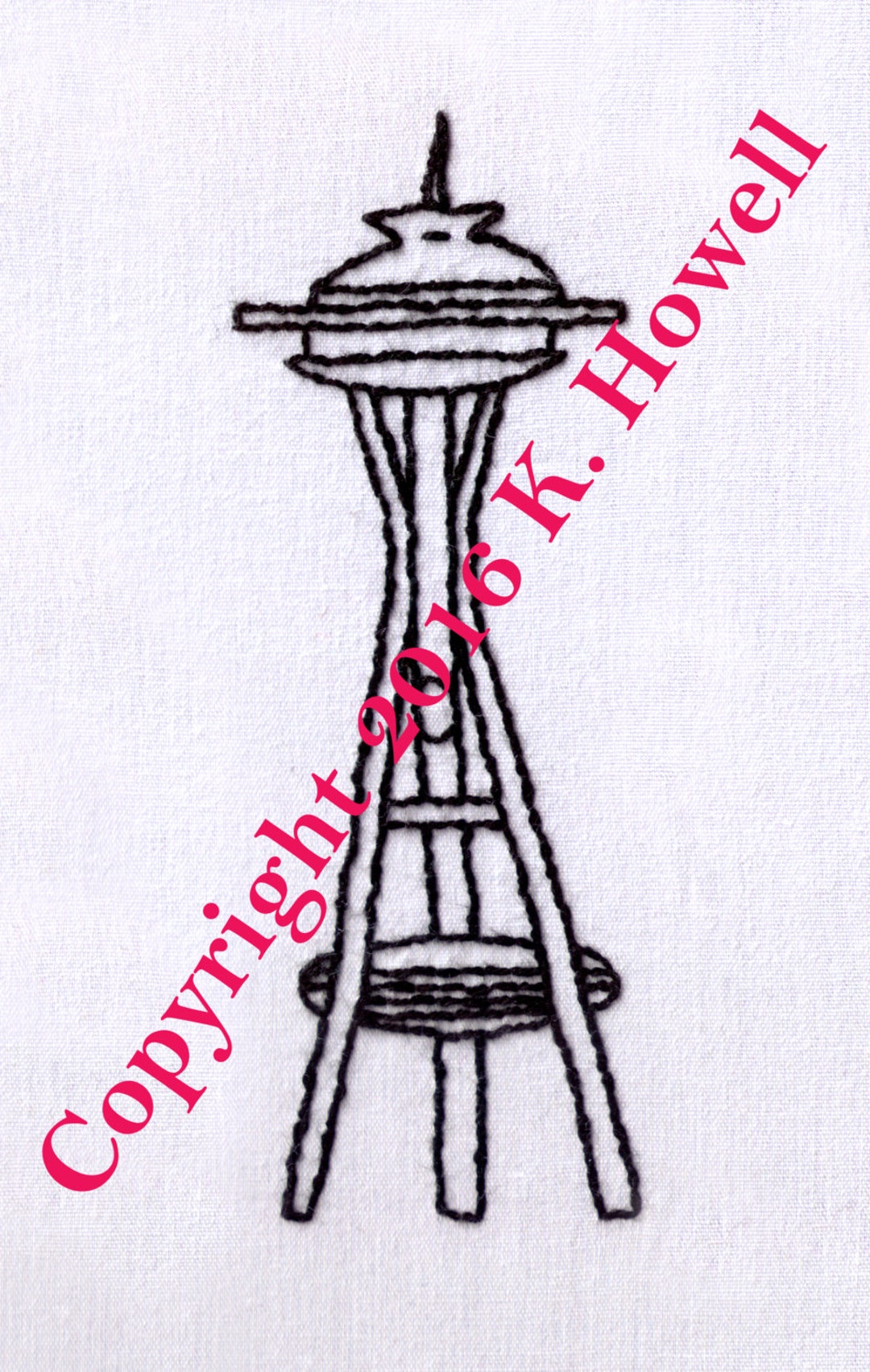 Space Needle Hand Embroidery Pattern, Seattle Space Needle, Seattle ...