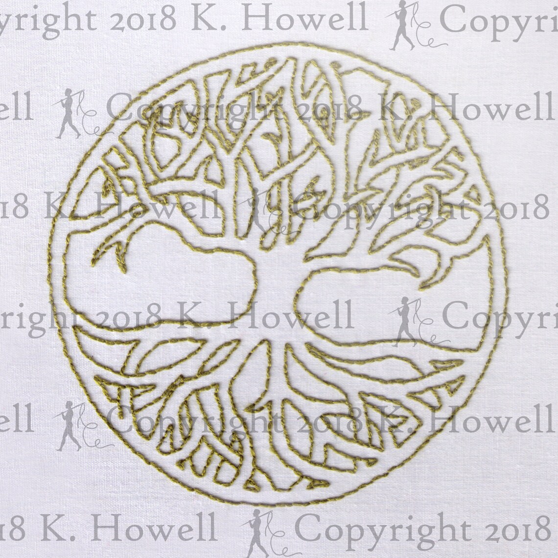 Tree of Life Hand Embroidery Pattern Tree Circle Roots - Etsy