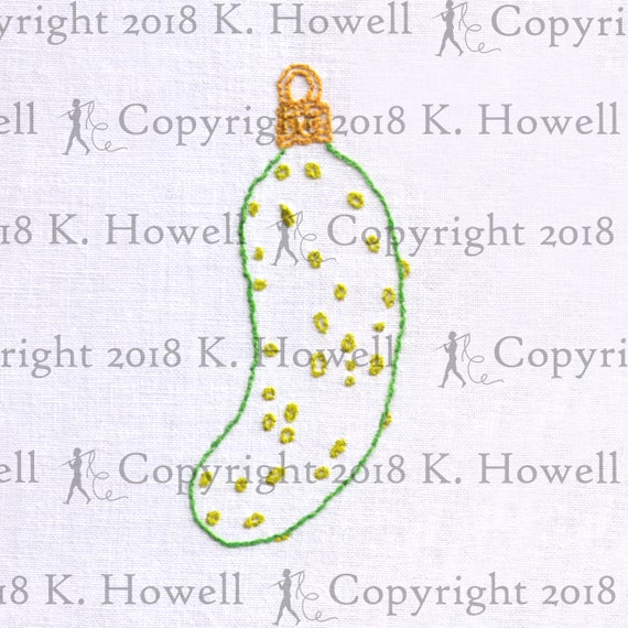 Pickle Hand Embroidery Pattern Christmas Ornament Pickle - Etsy