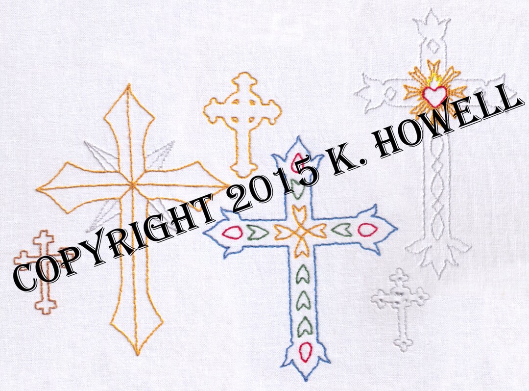 Crosses Hand Embroidery Pattern, Catholic, Jesus, Cross, Easter ...