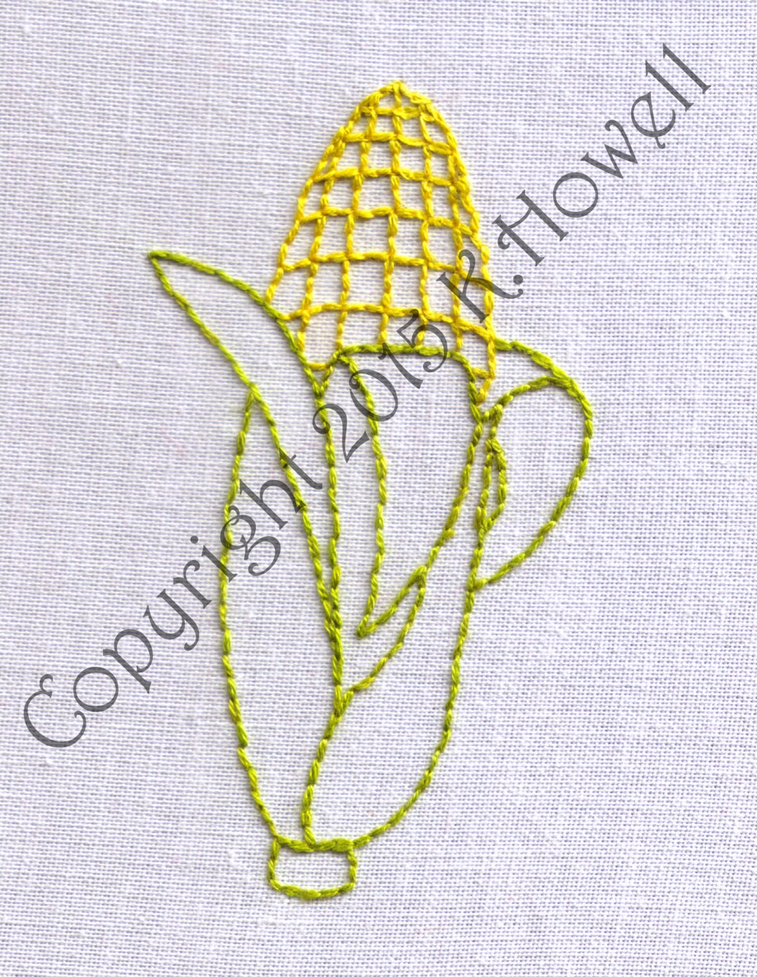 Corn Hand Embroidery Pattern, Vegetable, Garden, Plant, Grain, Husk ...