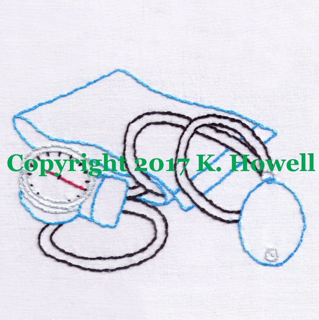 Blood Pressure Cuff Hand Embroidery Pattern , Monitor, Vitals, Hospital ...