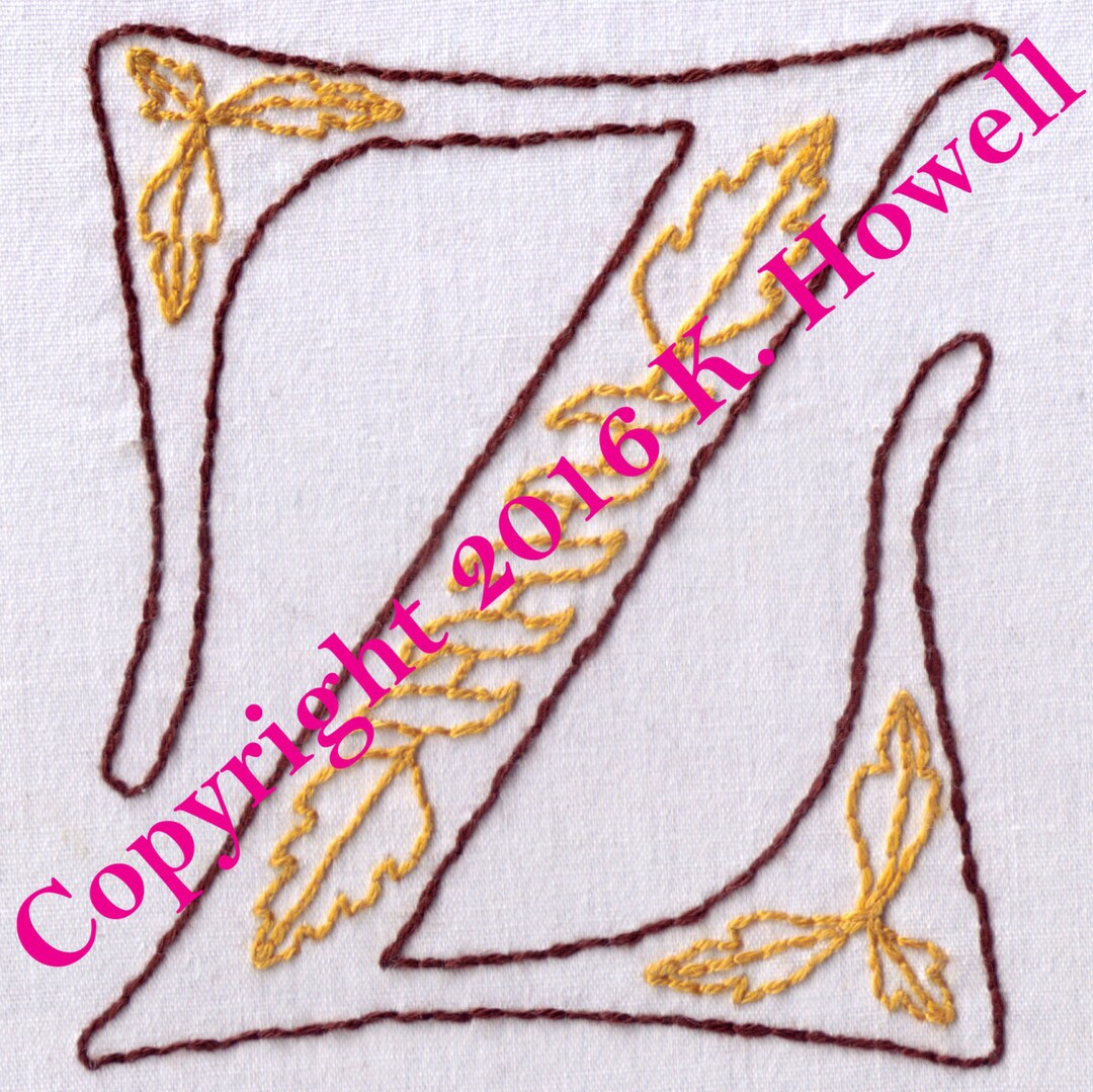 Z Hand Embroidery Pattern, Medieval, Letter, Monogram, Font ...