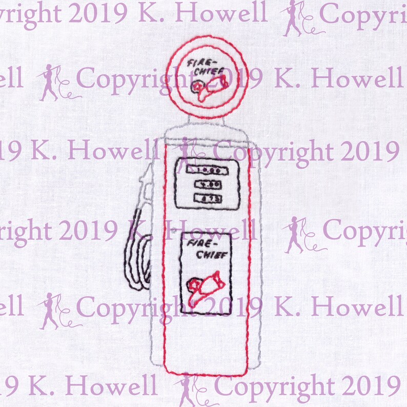 Gas Pump Hand Embroidery Pattern Gas Pump Gas Gasoline - Etsy