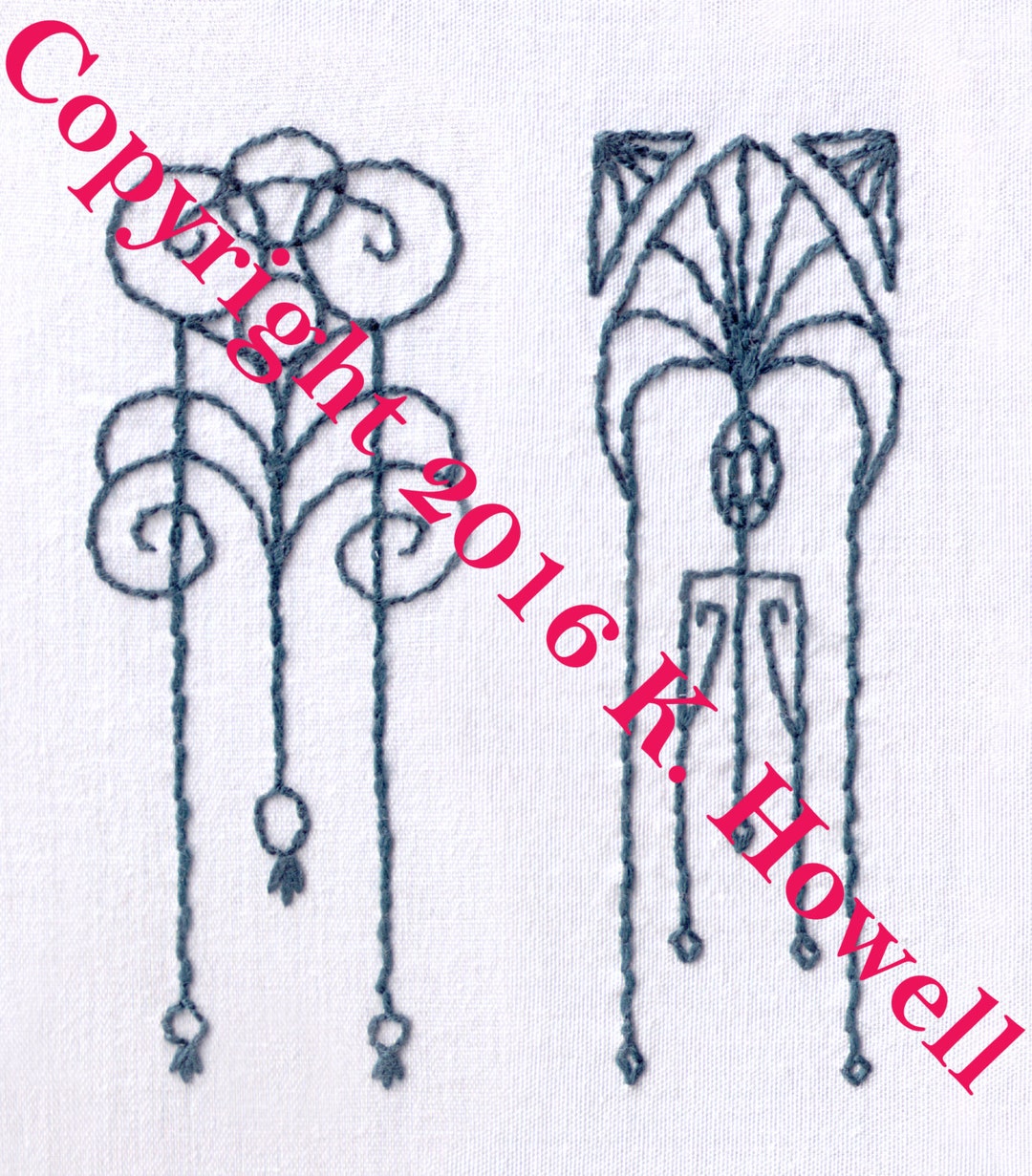 Art Deco Accents Hand Embroidery Pattern, Art Deco, Design, Decoration ...