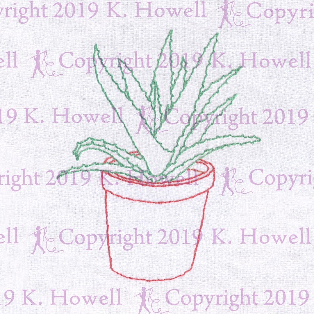Aloe Vera Plant Hand Embroidery Pattern, Avocado, Aloe, Aloe Vera ...
