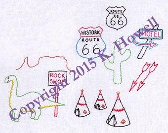 Route 66 Embroidery - Etsy