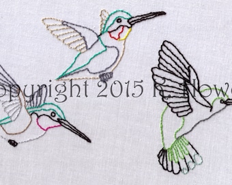 Hummingbird Hand Embroidery Pattern Detailed Fancy PDF | Etsy