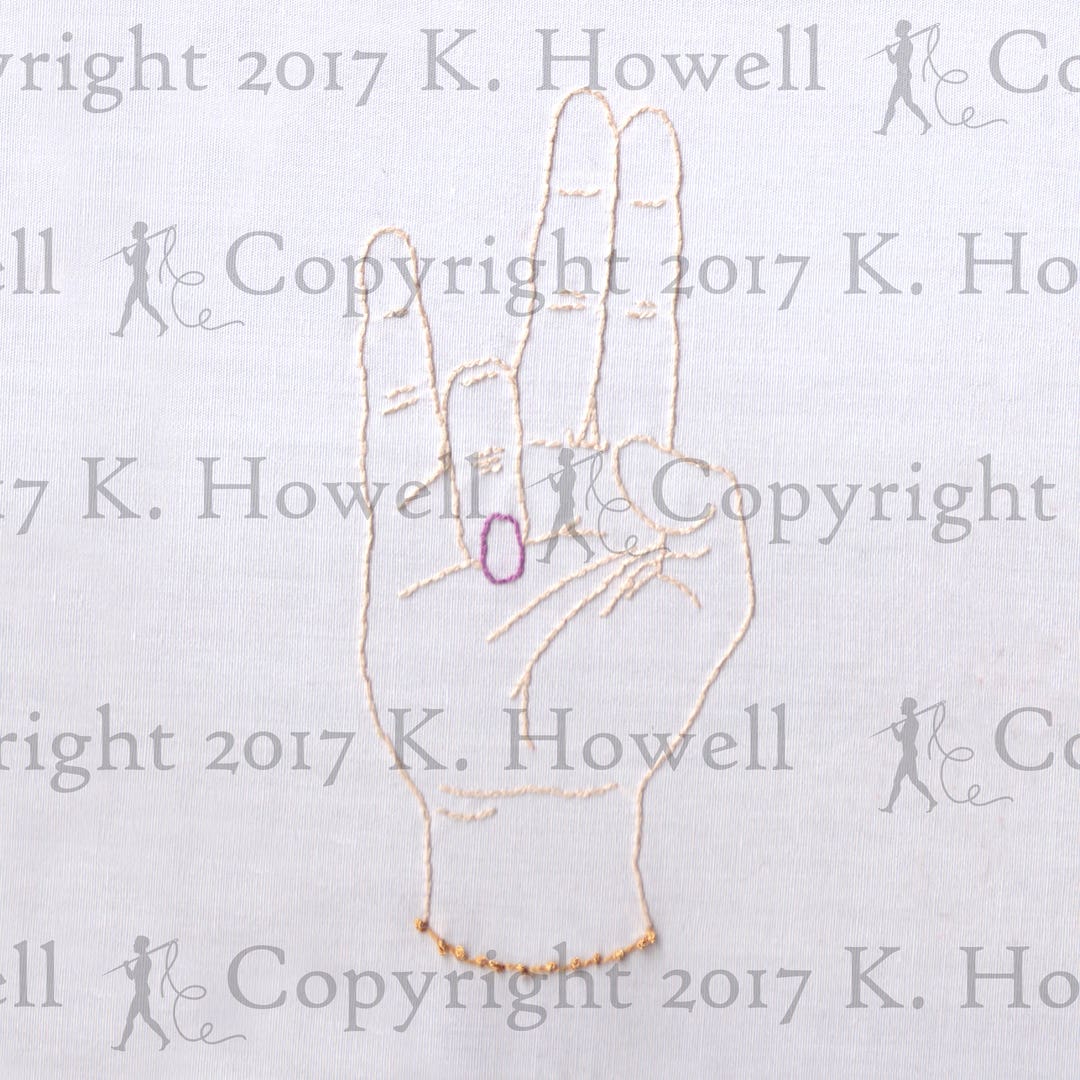 The Shocker Hand Embroidery Pattern Hand Gesture Position - Etsy