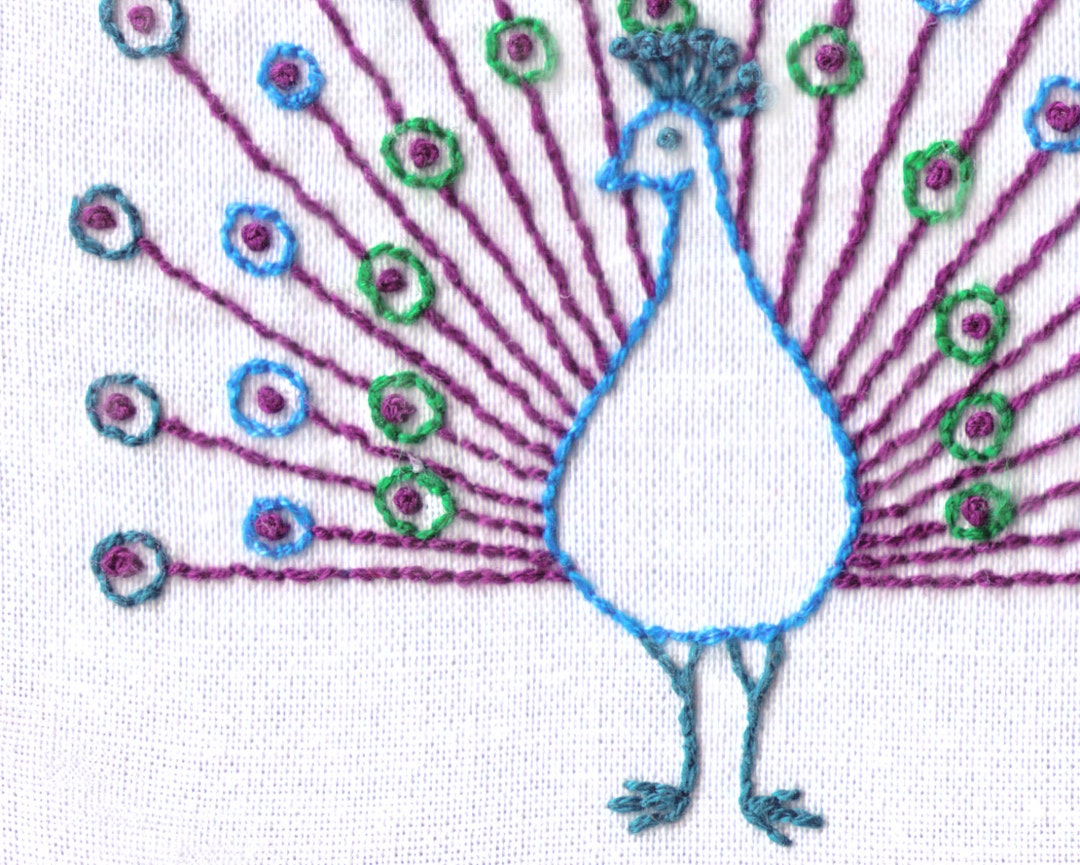 Peacock Hand Embroidery Pattern, 1960’s, Mod, PDF - Etsy