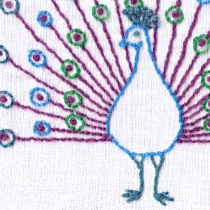 Peacock Hand Embroidery Pattern, 1960’s, Mod, PDF - Etsy