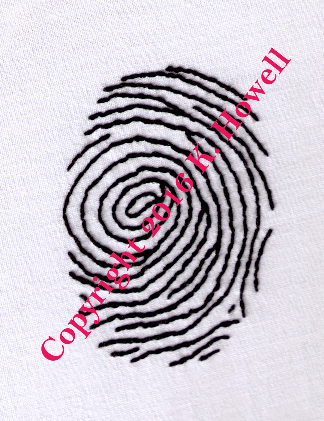 Fingerprint Hand Embroidery Pattern, Crime, Detective, Evidence, Finger ...