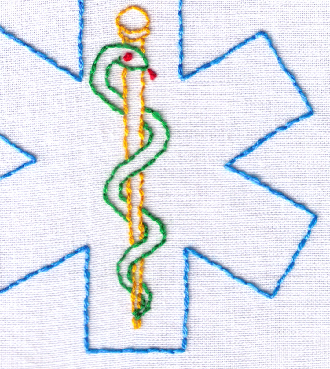 Medical Hand Embroidery Pattern, Paramedic Badge, Emblem, First ...