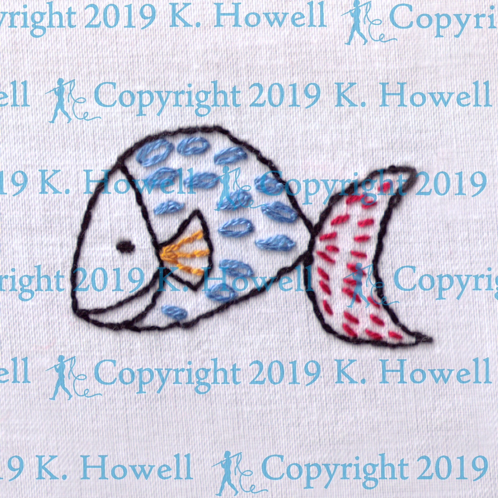 Rainbow Fish Hand Embroidery Pattern Fish Sampler Rainbow - Etsy
