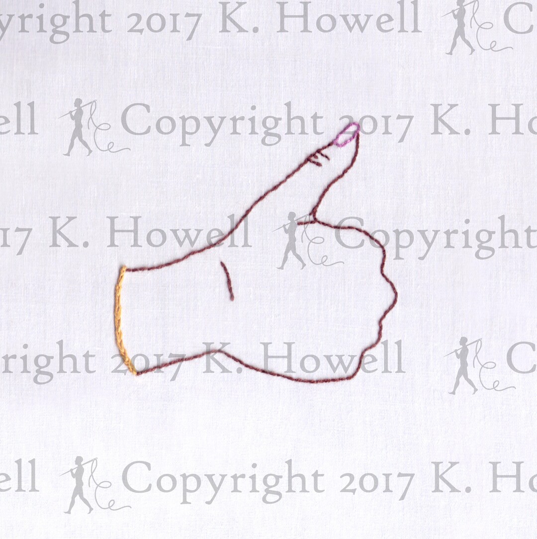 Thumbs up Hand Embroidery Pattern, Hand, Gesture, Position, Symbol ...