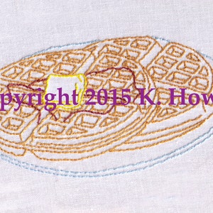 Waffle Hand Embroidery Pattern, Waffles, Breakfast, Detailed, Belgium ...