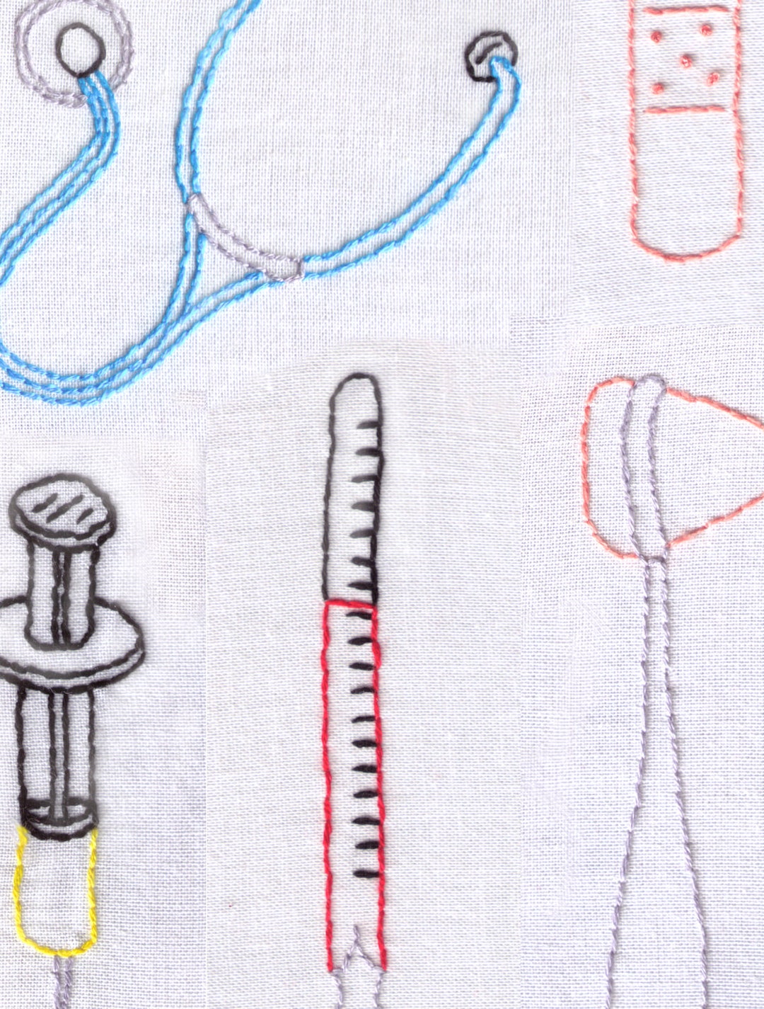 Medical Hand Embroidery Pattern, Medical Tools, Doctor, Nurse, Hospital ...