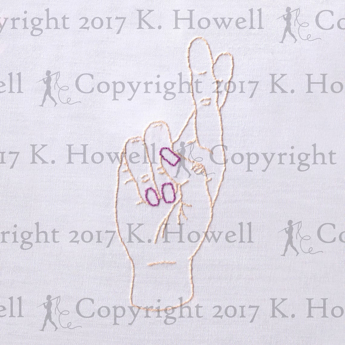 Fingers Crossed Hand Gesture Hand Embroidery Pattern Hand - Etsy