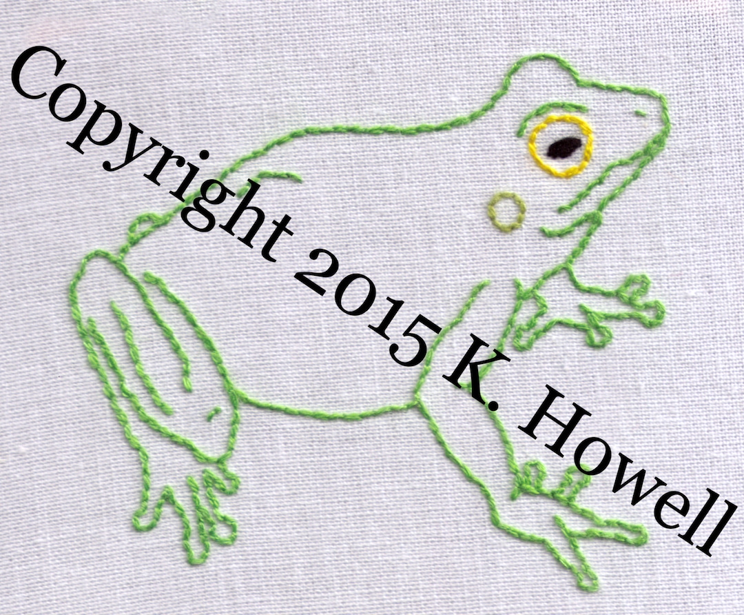 Frog Hand Embroidery Pattern, Sitting Frog, Animal, Amphiban, Ribbit ...