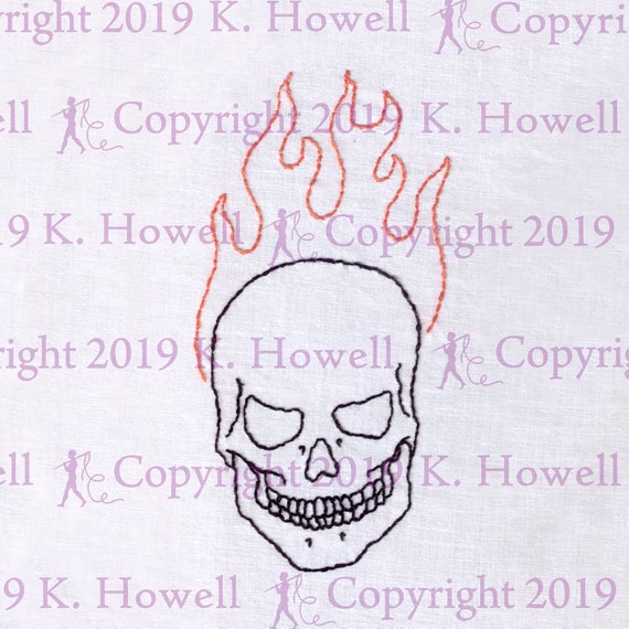 Skull Anatomy Hand Embroidery Pattern Skull Halloween | Etsy