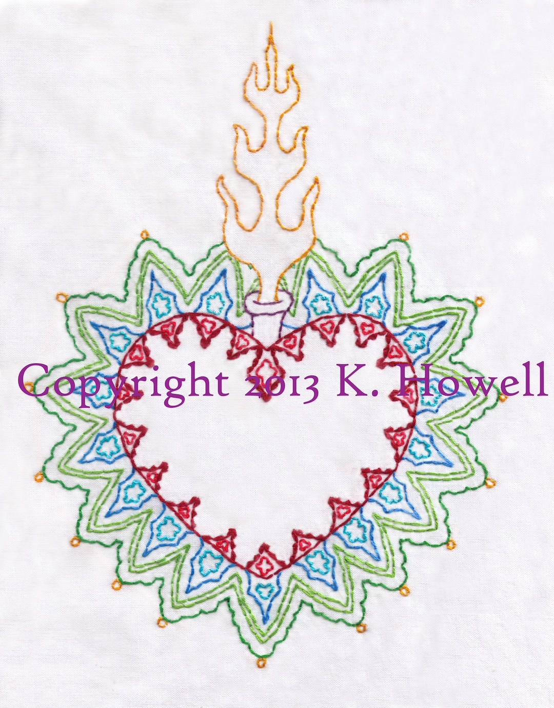 Heart Hand Embroidery Pattern, Sacred Heart, Love, Religious, Boho ...