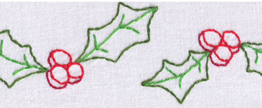 Holly Clusters Hand Embroidery Pattern, Winter, Holidays, Christmas ...