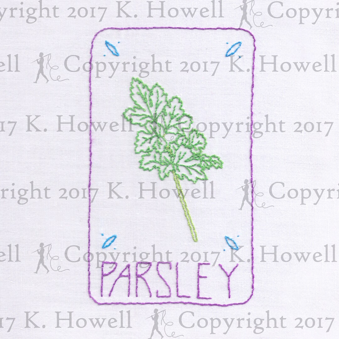 Parsley Hand Embroidery Pattern, Flower, Plant, Parsley, Herb, Medicine ...