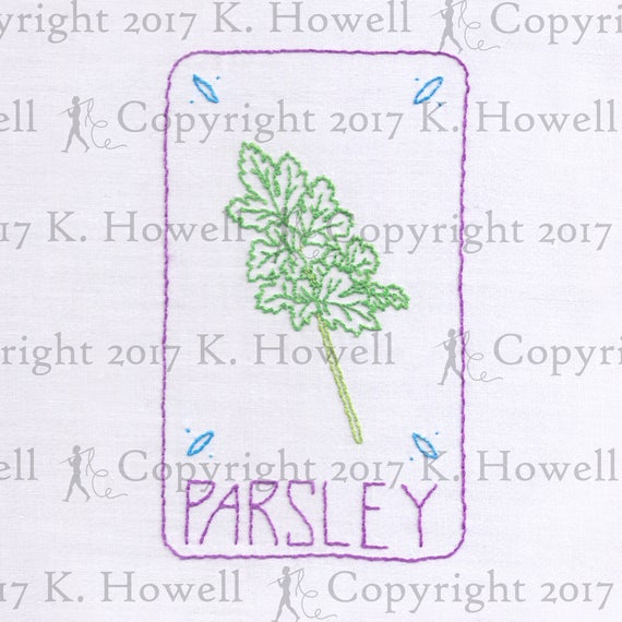 Parsley Hand Embroidery Pattern Flower Plant Parsley Herb | Etsy