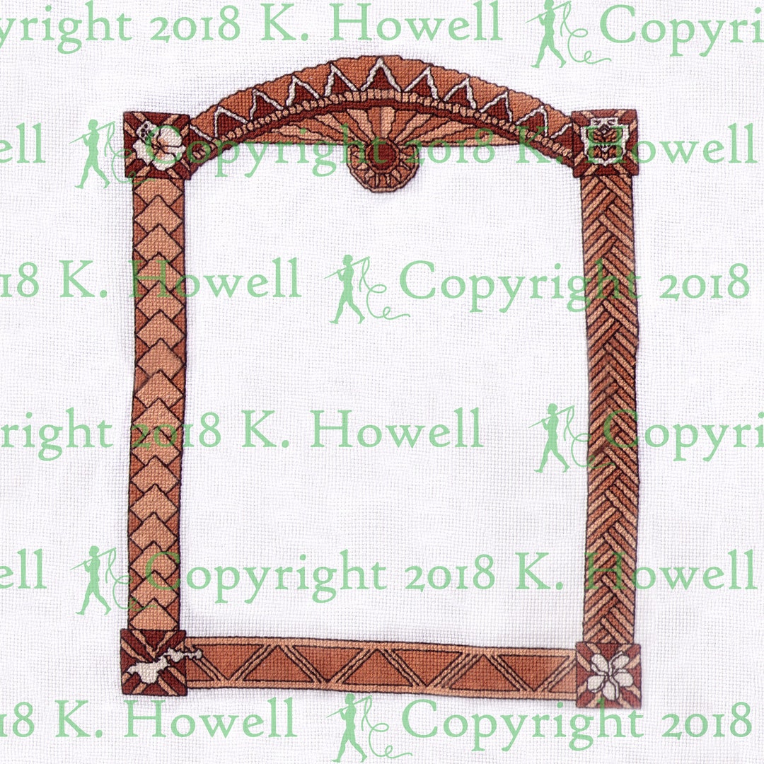 Samoan Cross Stitch Frame Pattern, Samoan, South, Pacific, Tribal, Tiki ...