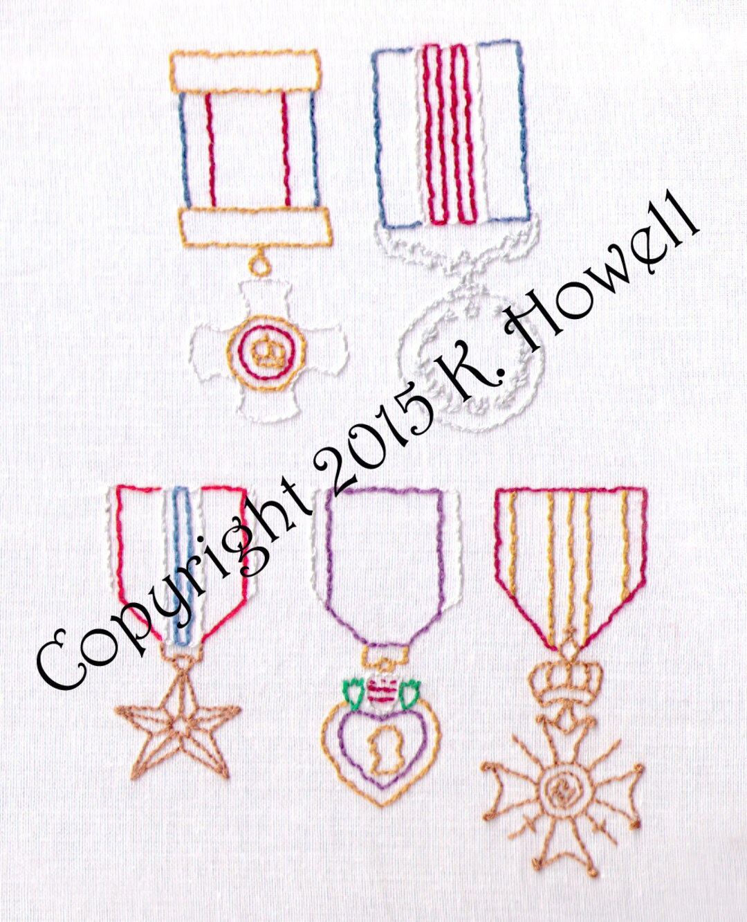 Medals Hand Embroidery Pattern, Military Medals, Award, Honor ...