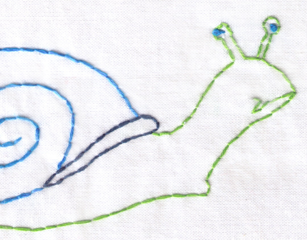 Snail Hand Embroidery Pattern, Garden, Shell, PDF - Etsy