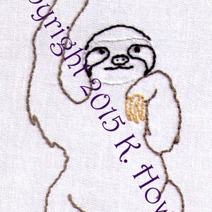 Sloth Hand Embroidery Pattern, Jungle, Rain Forrest, Tree, Animal, Wild ...