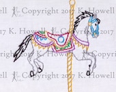 Carousel Horse Hand Embroidery Pattern Animal Horse Pony - Etsy