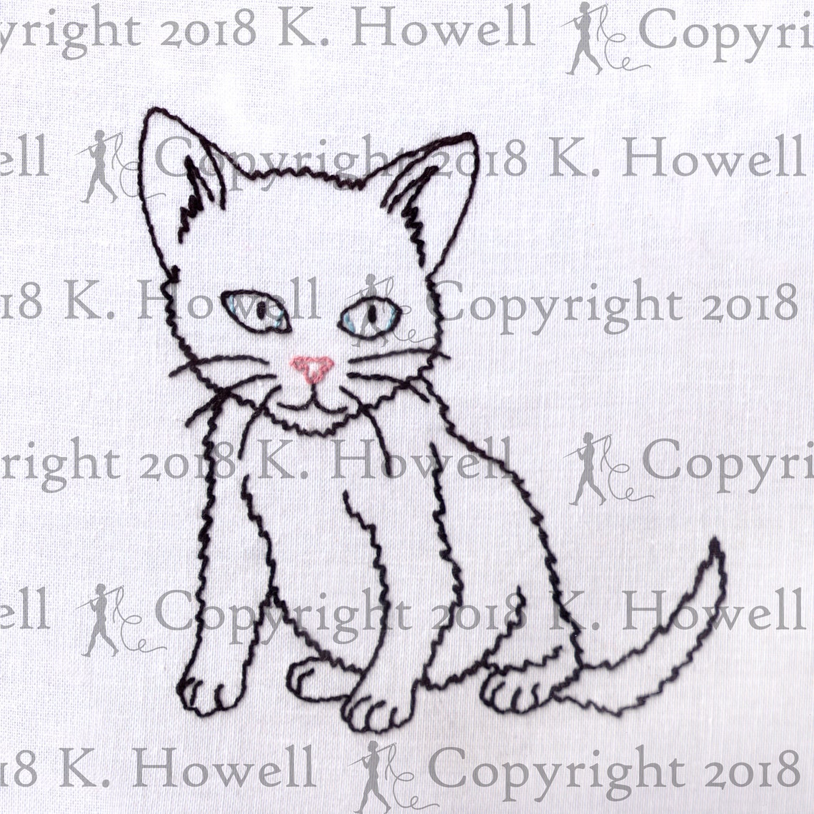Cat Hand Embroidery Pattern, Kitten, Cat, Kitty, Cute, Detailed ...