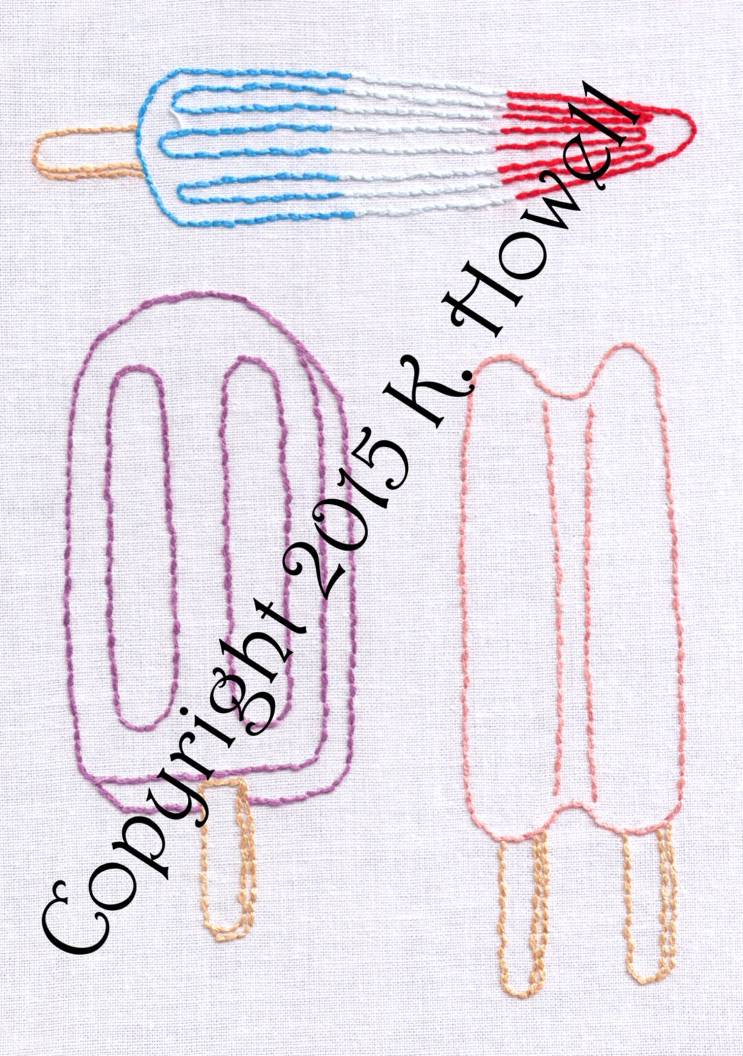 Popsicles Hand Embroidery Pattern, Frozen, Treat, PDF - Etsy
