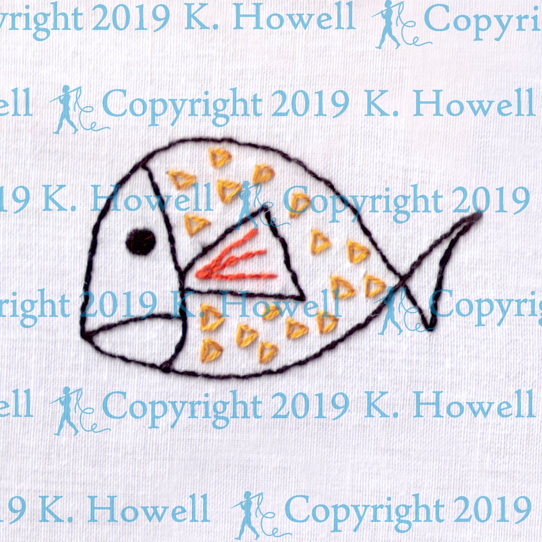 Rainbow Fish Hand Embroidery Pattern, Fish, Sampler, Rainbow, 6, Modern ...