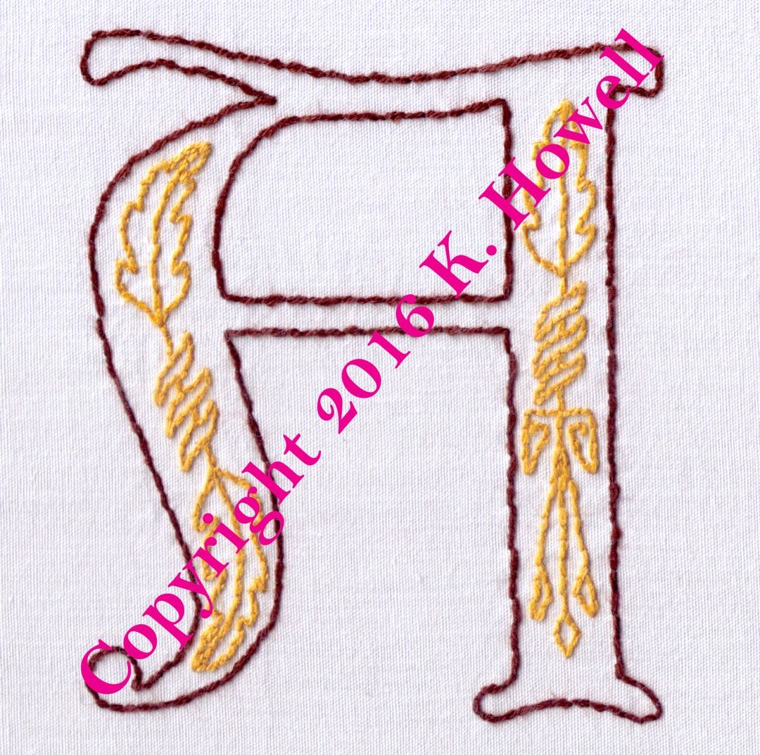 A Hand Embroidery Pattern, Medieval, Letter, Monogram, Font ...