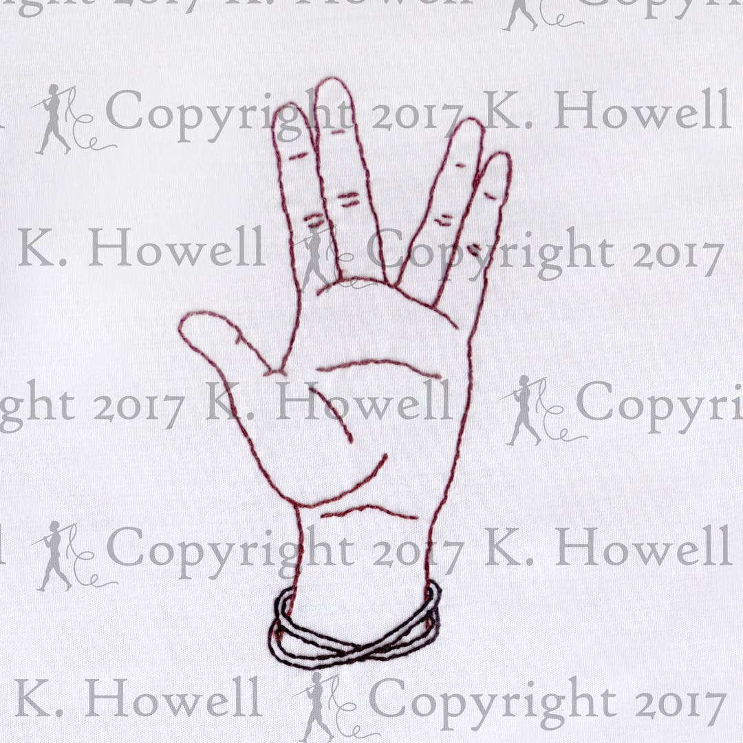 Spock Hand Gesture Hand Embroidery Pattern, Hand, Gesture, Position ...