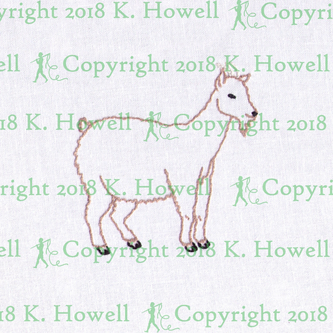 Goat Hand Embroidery Pattern Goat Herd Animal Dairy | Etsy