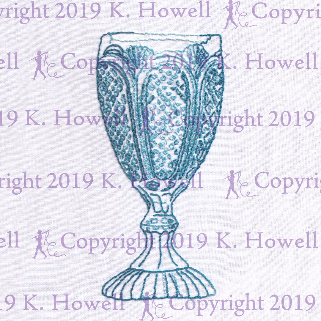 Glass Hand Embroidery Pattern, Glass, Golbet, Challice, Grail, Molded ...