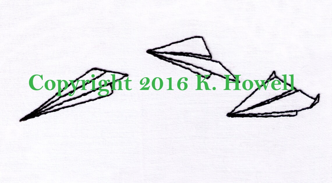 Paper Airplanes Hand Embroidery Pattern Paper Airplane - Etsy